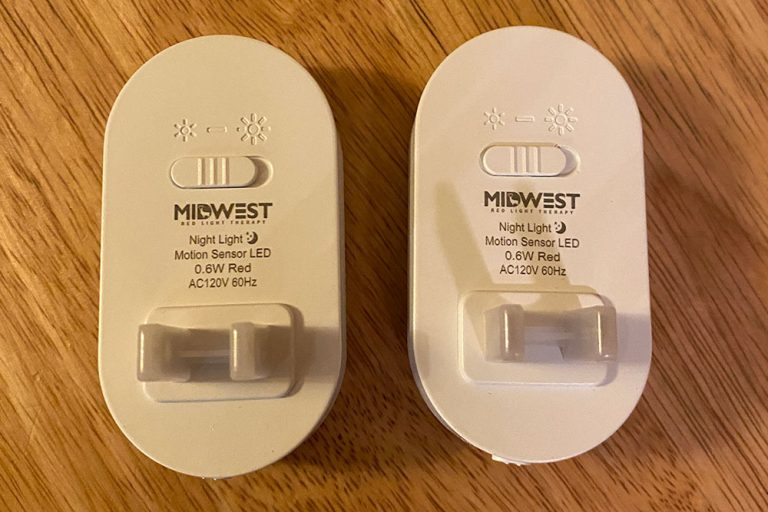 Red Motion Sensor LED Night Light – Set of 2 – Midwest Red Light Therapy